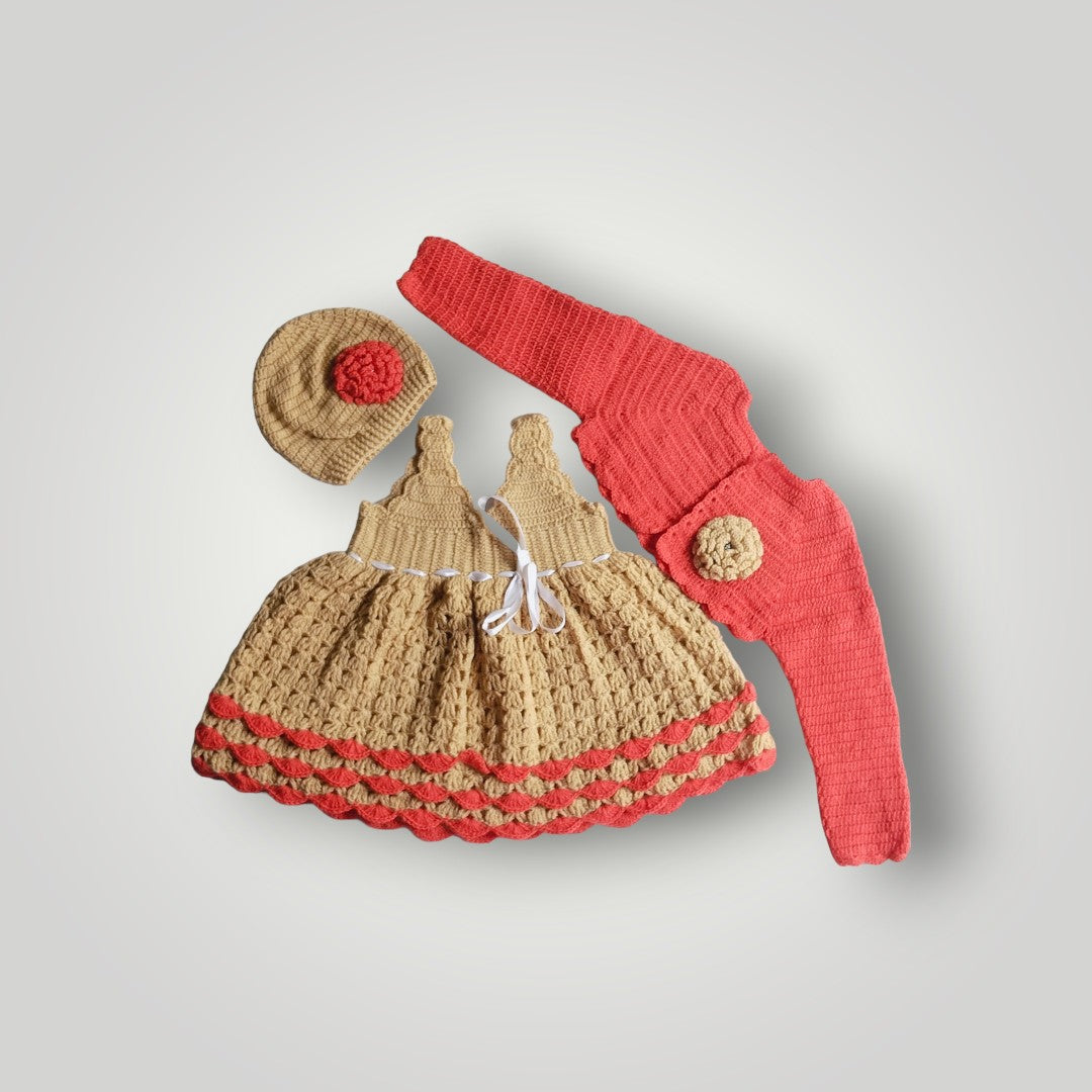 Online Graminarts Handmade Baby Frock & Cardigan Set