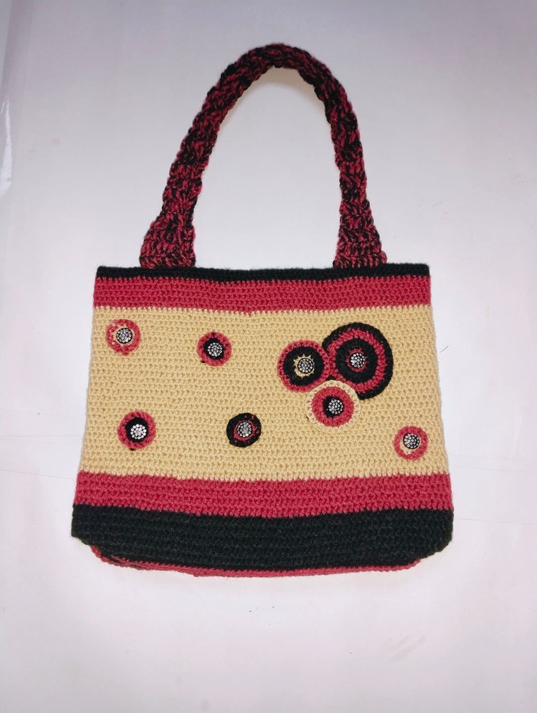 Online Handmade Crochet Woolen Round Bag At Graminarts App